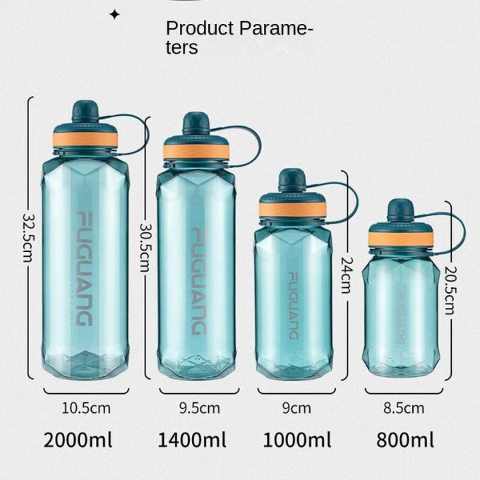Food Grade No Odor 800ml/1000ml/1400ml/2000ml Water Bottle Bpa Free Plastic Water Bottles High ...